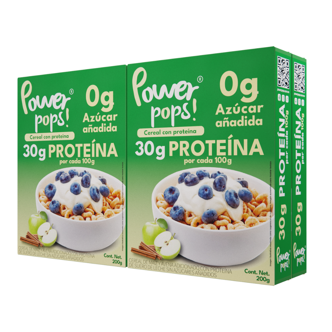 Cereal alto en proteína Power pops! sin azúcar o grasa sabor chocolate ...