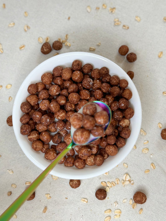 Cereal alto en proteína Power pops! sin azúcar o grasa sabor chocolate ...